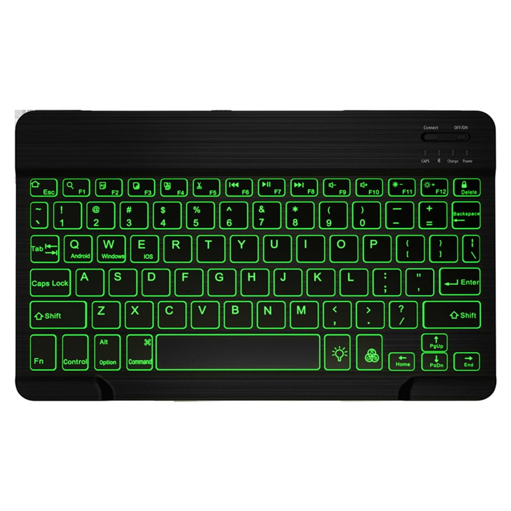Tablet Keyboard Bluetooth-Compatible 7-Colors Backlit Wireless Keypad ...
