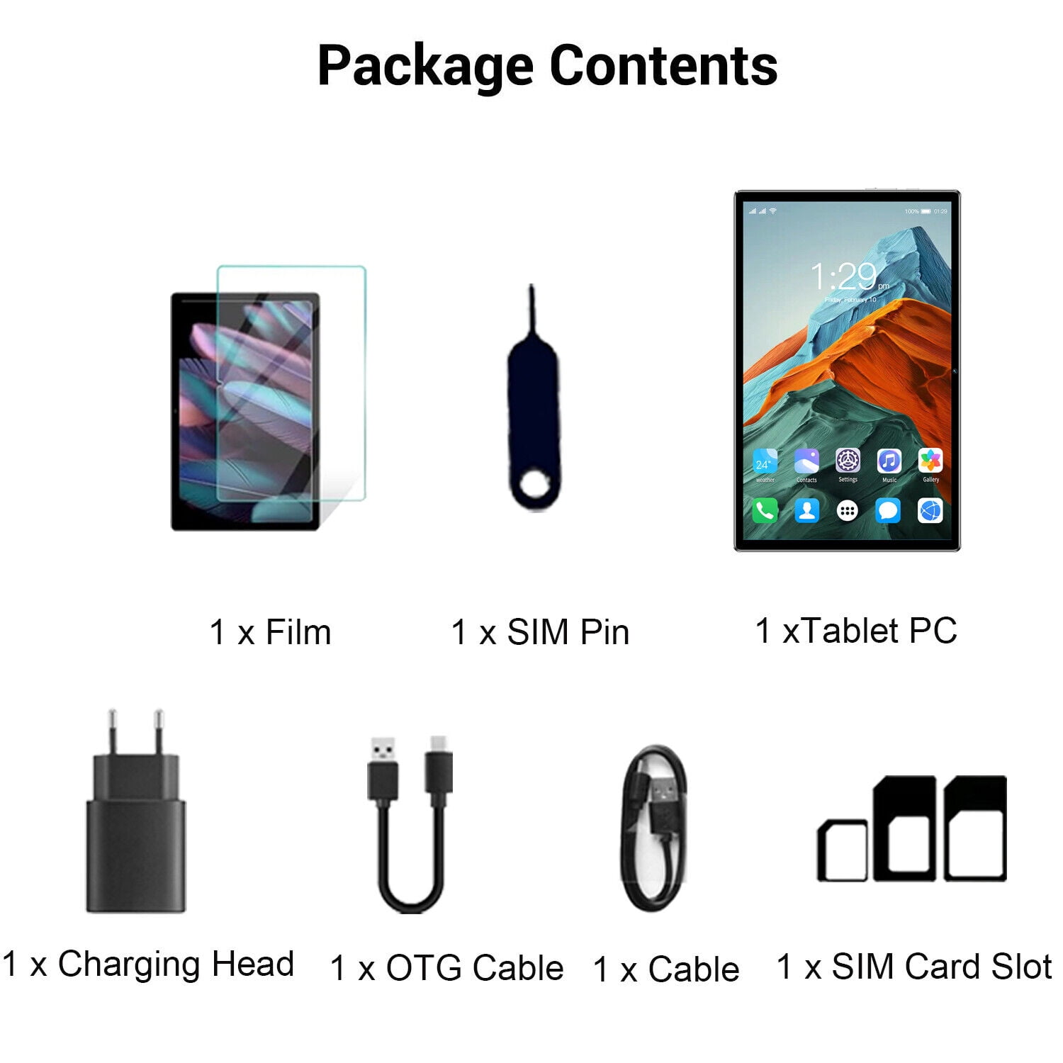 Tablet PC 10" Tablet 16GB+256GB Android 14 1920X1200 HD Dual Camera ...