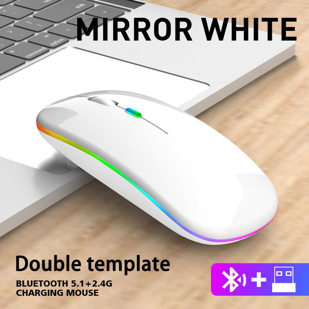 Tablet Phone Computer Bluetooth Wireless Mouse Charging Luminous 2.4G ...