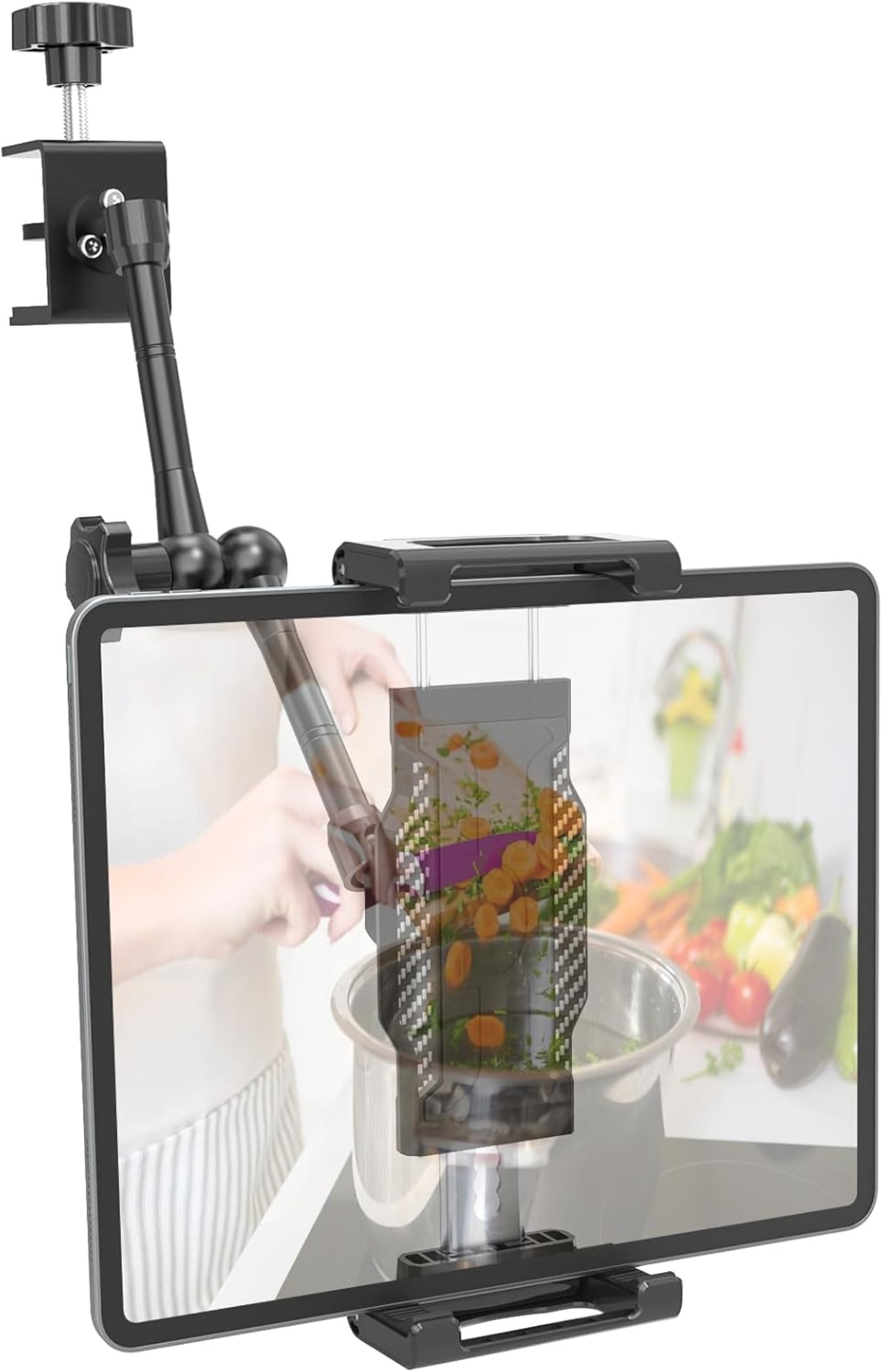 Tablet Stand Holder for iPad, [Flexible Long Metal Arm] Desk Mount for ...