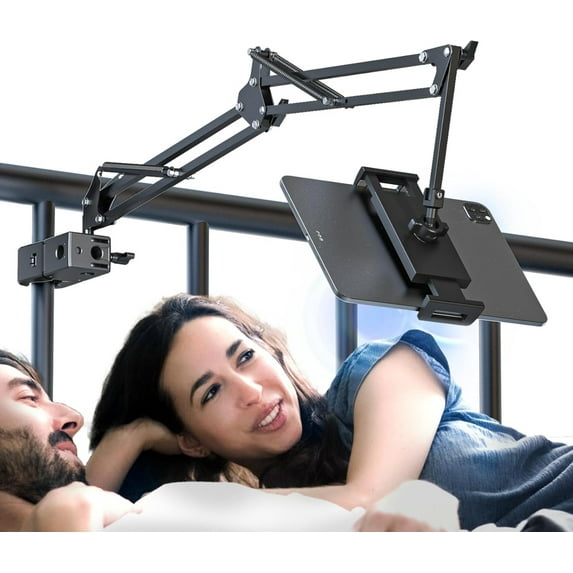 Tablet Stand, Tablet Mount Adjustable with Clamp for Round tube ...