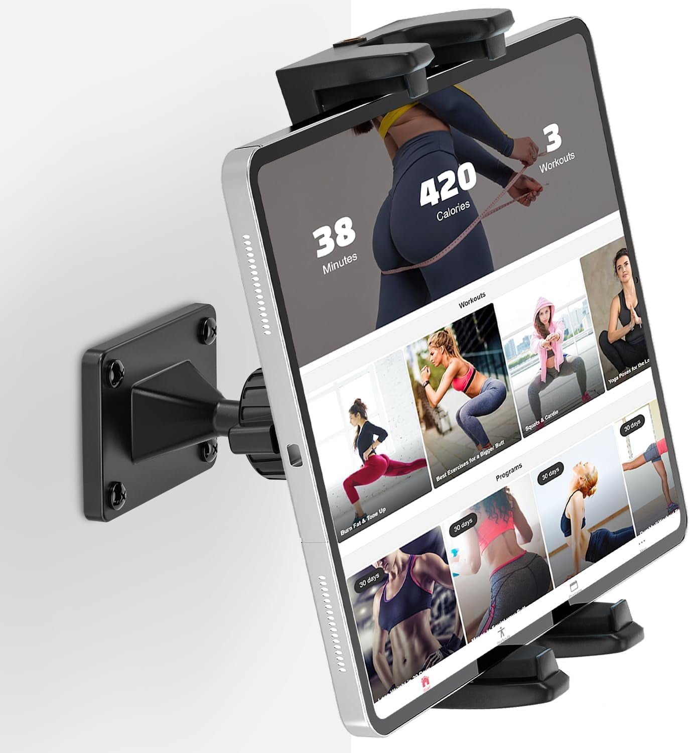 Tablet Wall Mount, 360° Rotation Tablet Holder Stand, Sturdy Metal Base ...