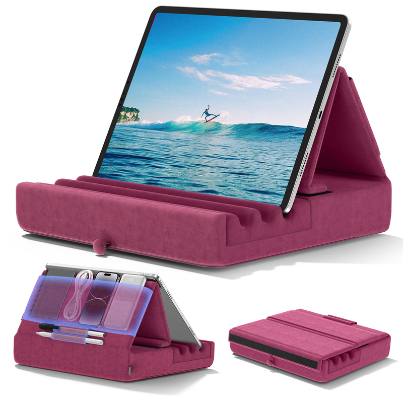 Tablet pillow holder foldable iPad stand for lap bed and desk tablet ...