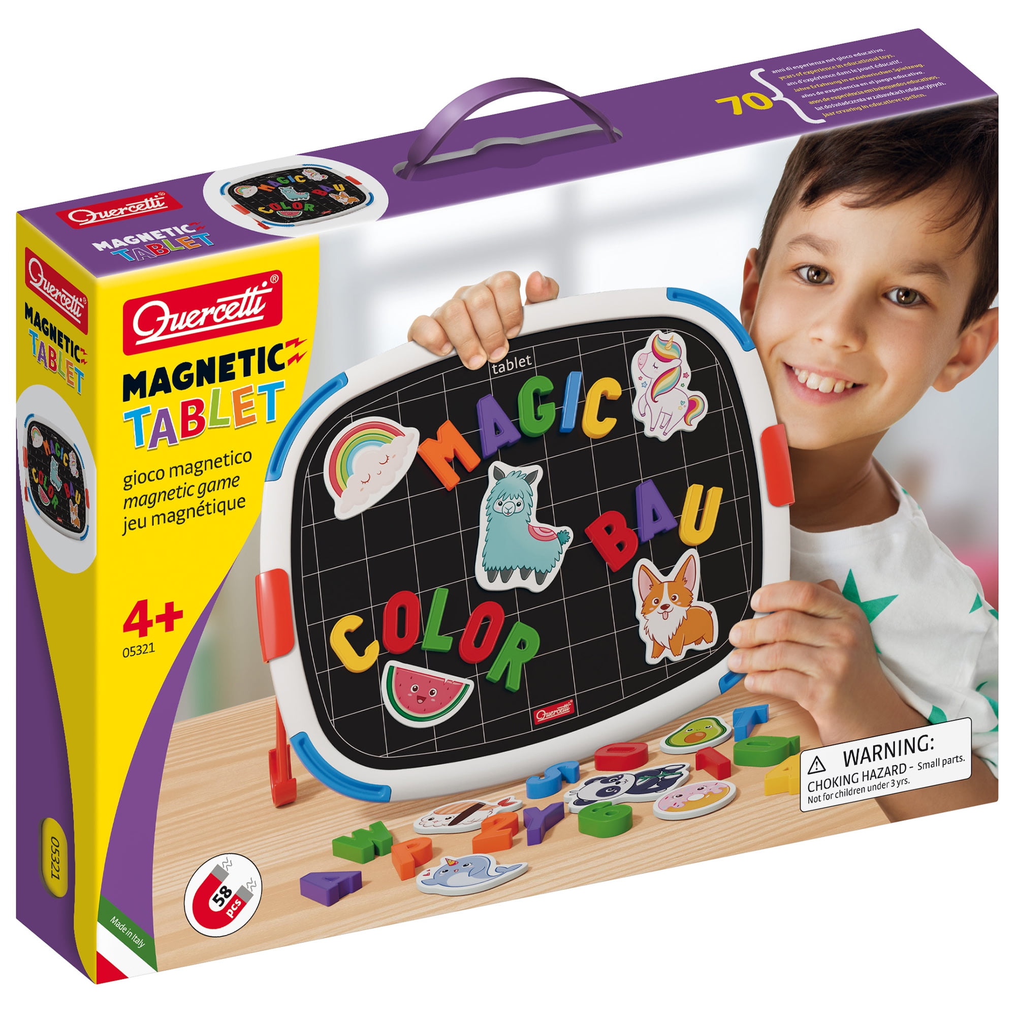 Quercetti: Magnetic Tablet - Double-Sided Magnet-White Board, Letters ...
