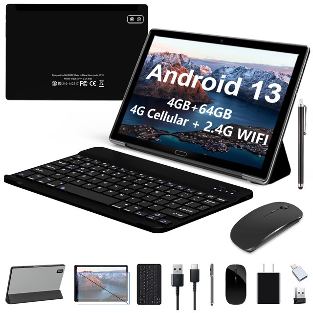Tablet with Keyboard, Android 13 2 in 1 Tablets, 10.1 inch Tablet Octa ...