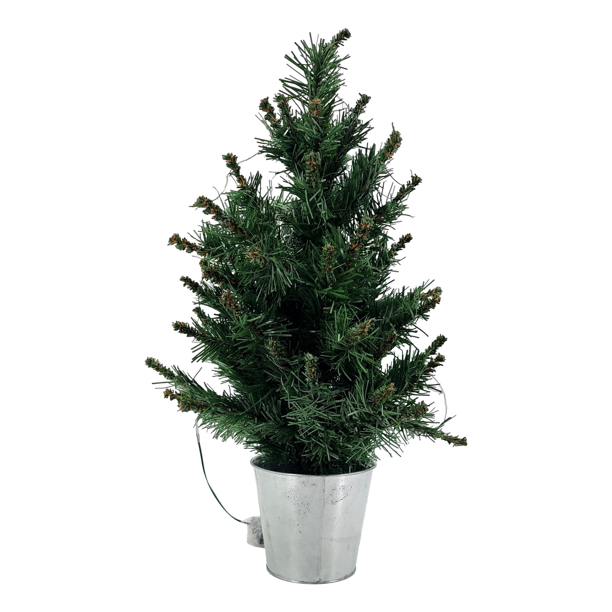 Tabletop 24 Inch Pre-lit Christmas Tree in Planter Pot Battery Operated ...