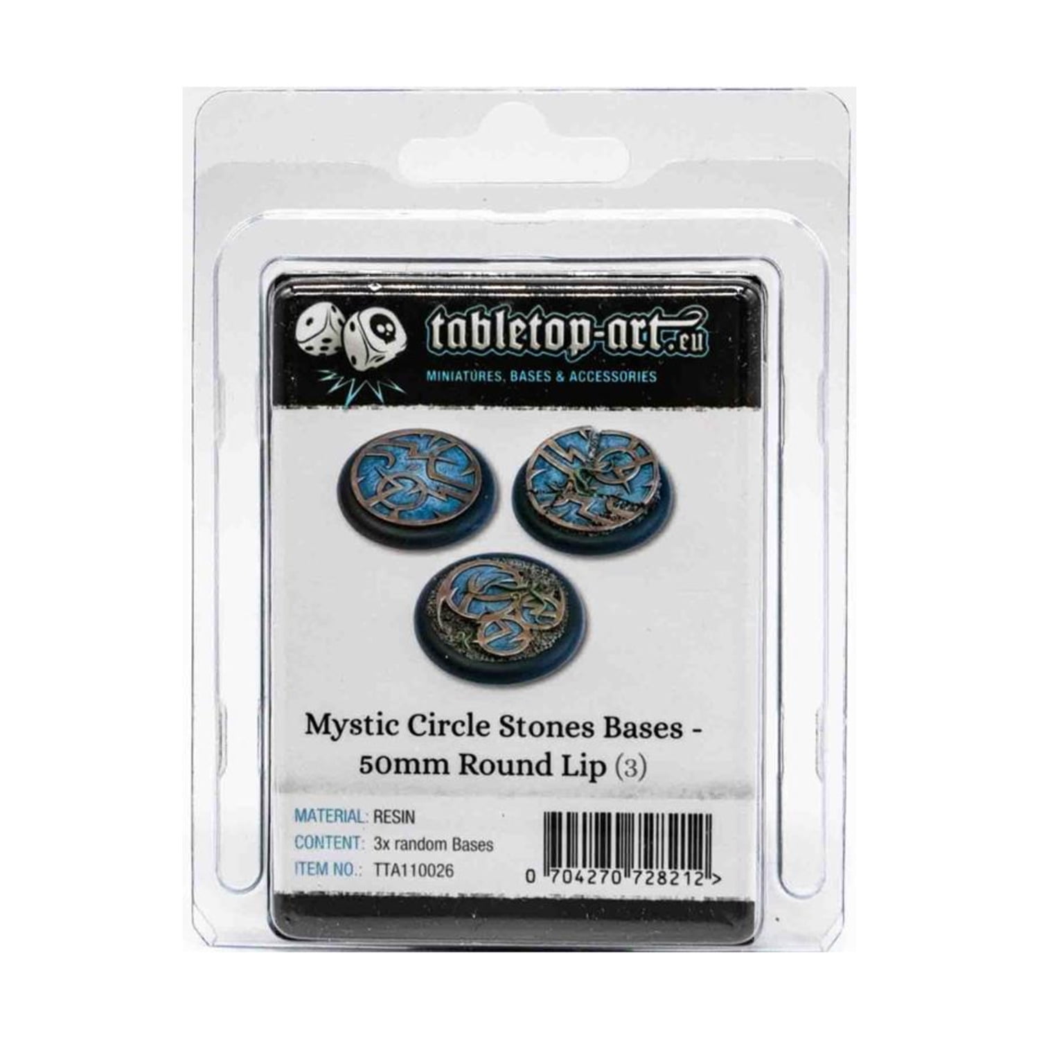 Tabletop Art 50mm Round Base w/Lip - Mystic Circle Stones (3) New ...