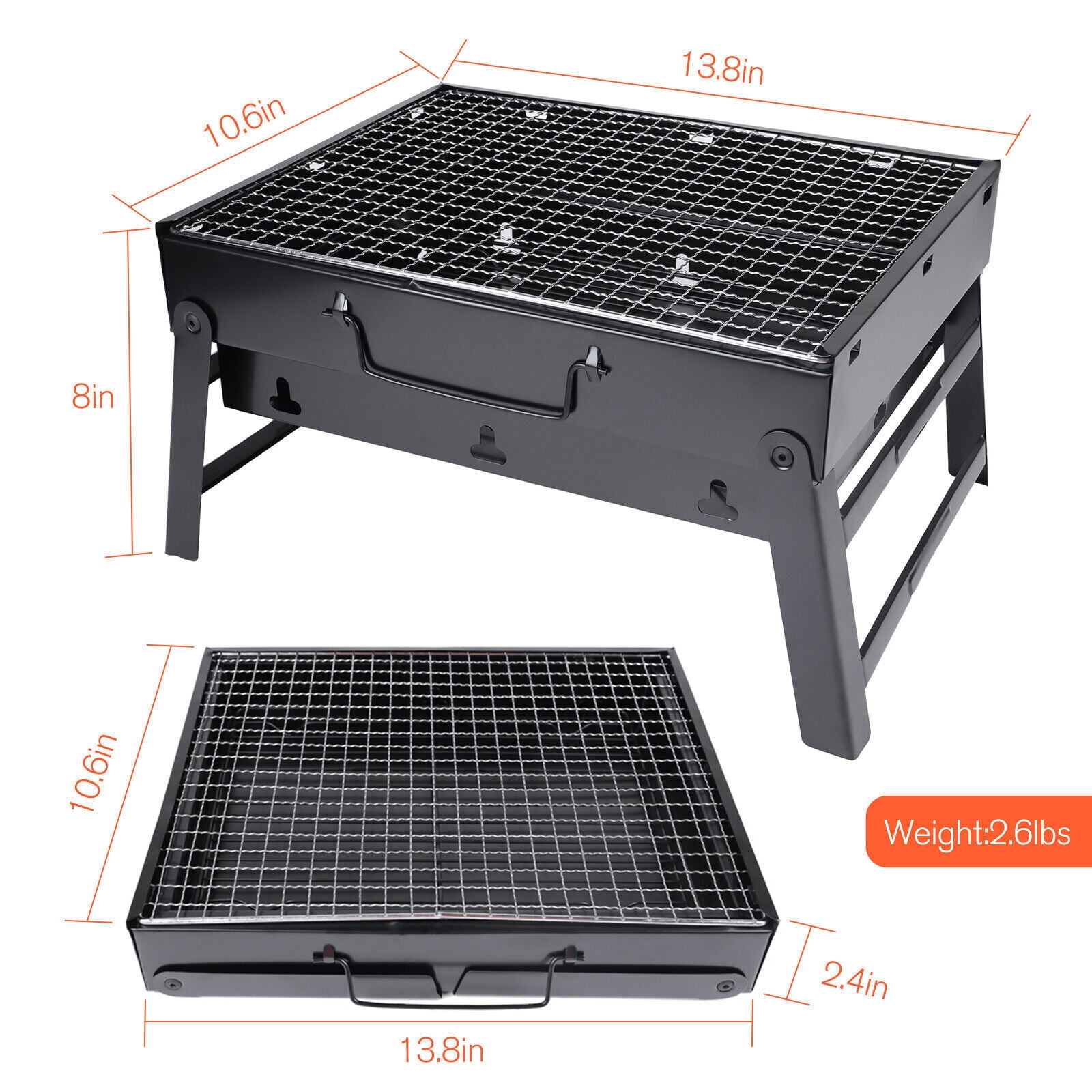 Tabletop BBQ Charcoal Grill Foldable Portable Stove Barbecue Camping ...