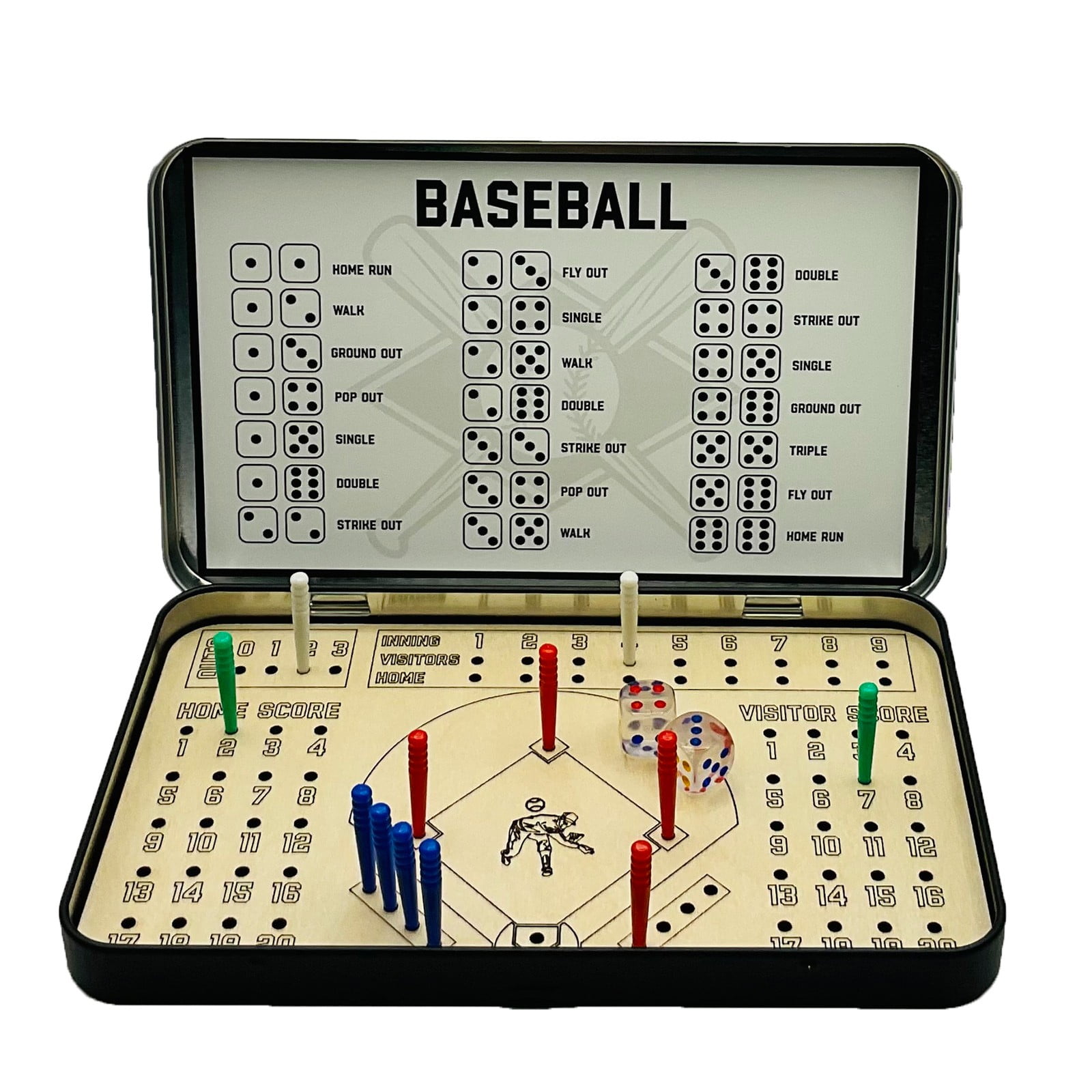 Tabletop Baseball Dice Game – Baseball Pinball Action with Super Stadium Theme, Fun Family Game ...