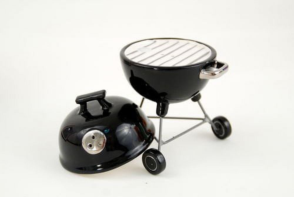 Tabletop Black Barbeque Salt & Pepper Ceramic Bbq Grill Cooker Sharker ...