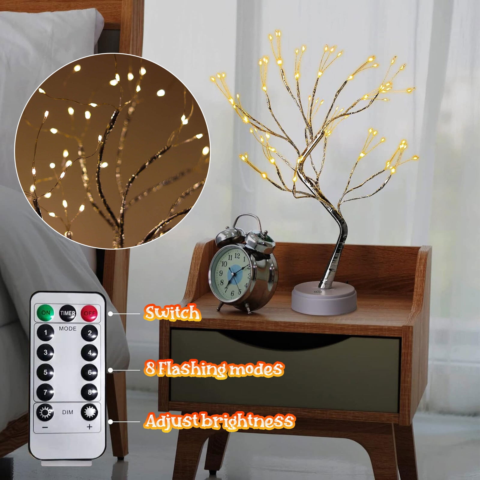 Tabletop Bonsai Tree Light,DFITO 108L LED Tree Lamp,Fairy Light Tree ...