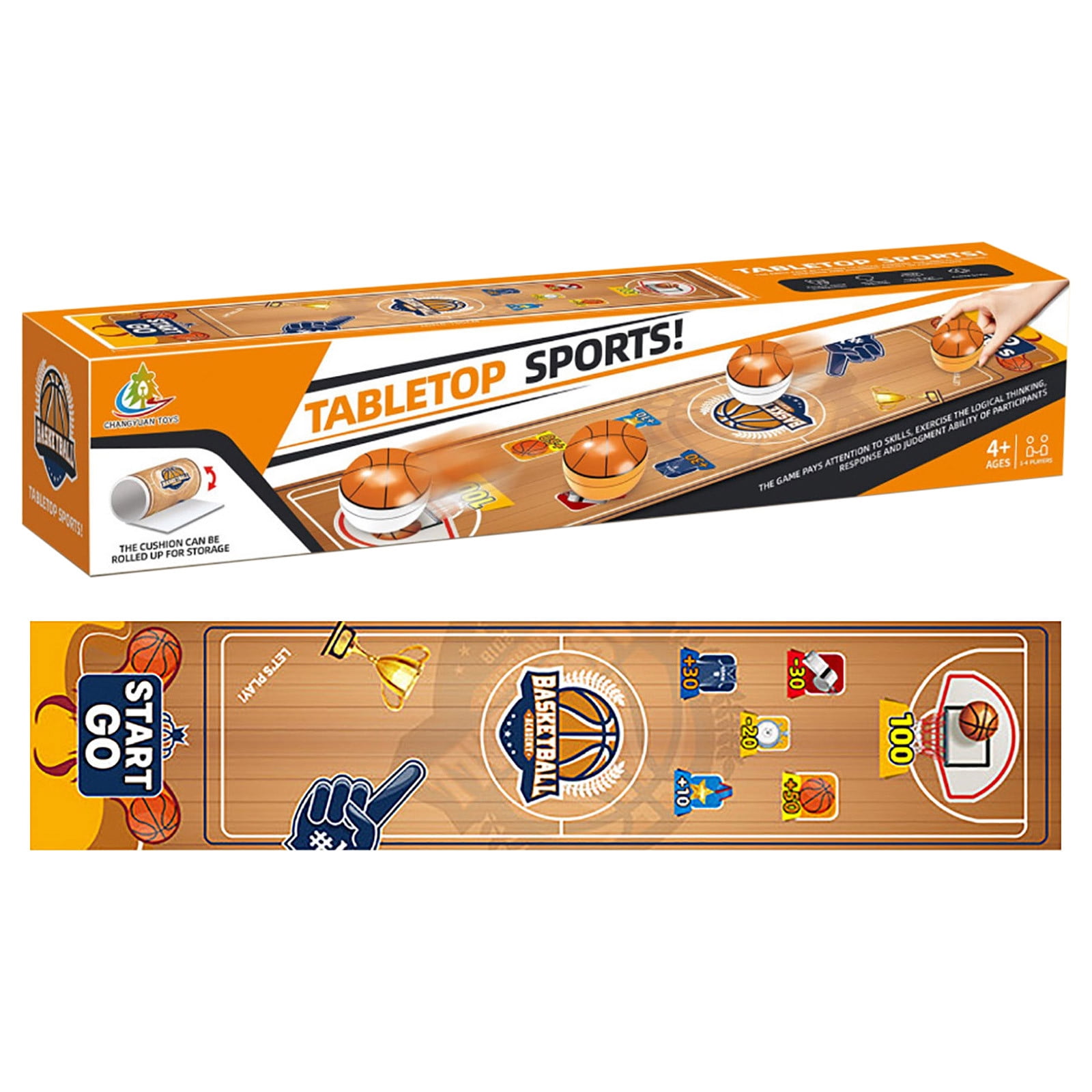 Tabletop Bowling Combo Game Set, Wooden Arcade Game Board with Marbles ...