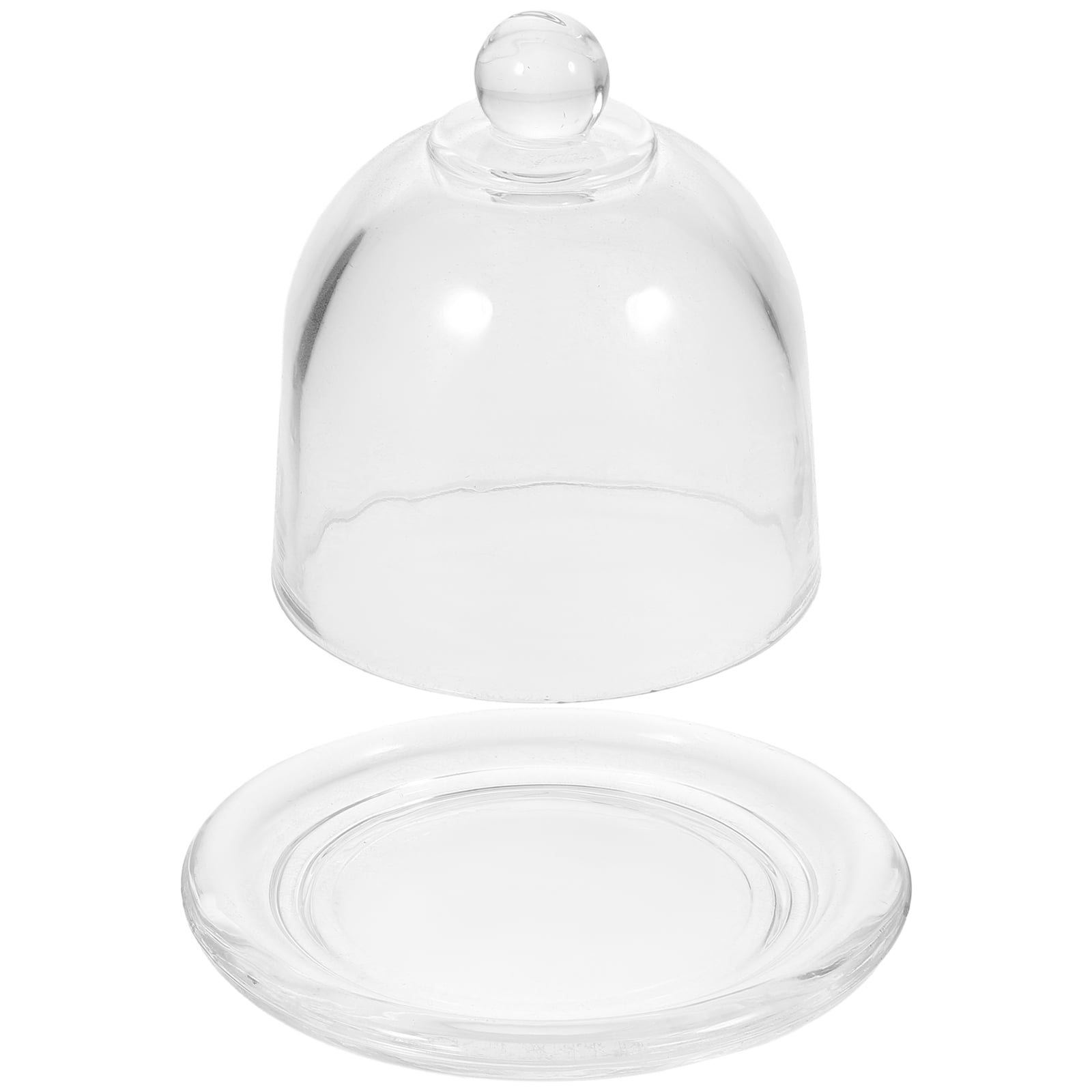 Tabletop Cake Dome With Tray Clear Glass Cake Display Holder Birthday Party Cake Showcase Tray
