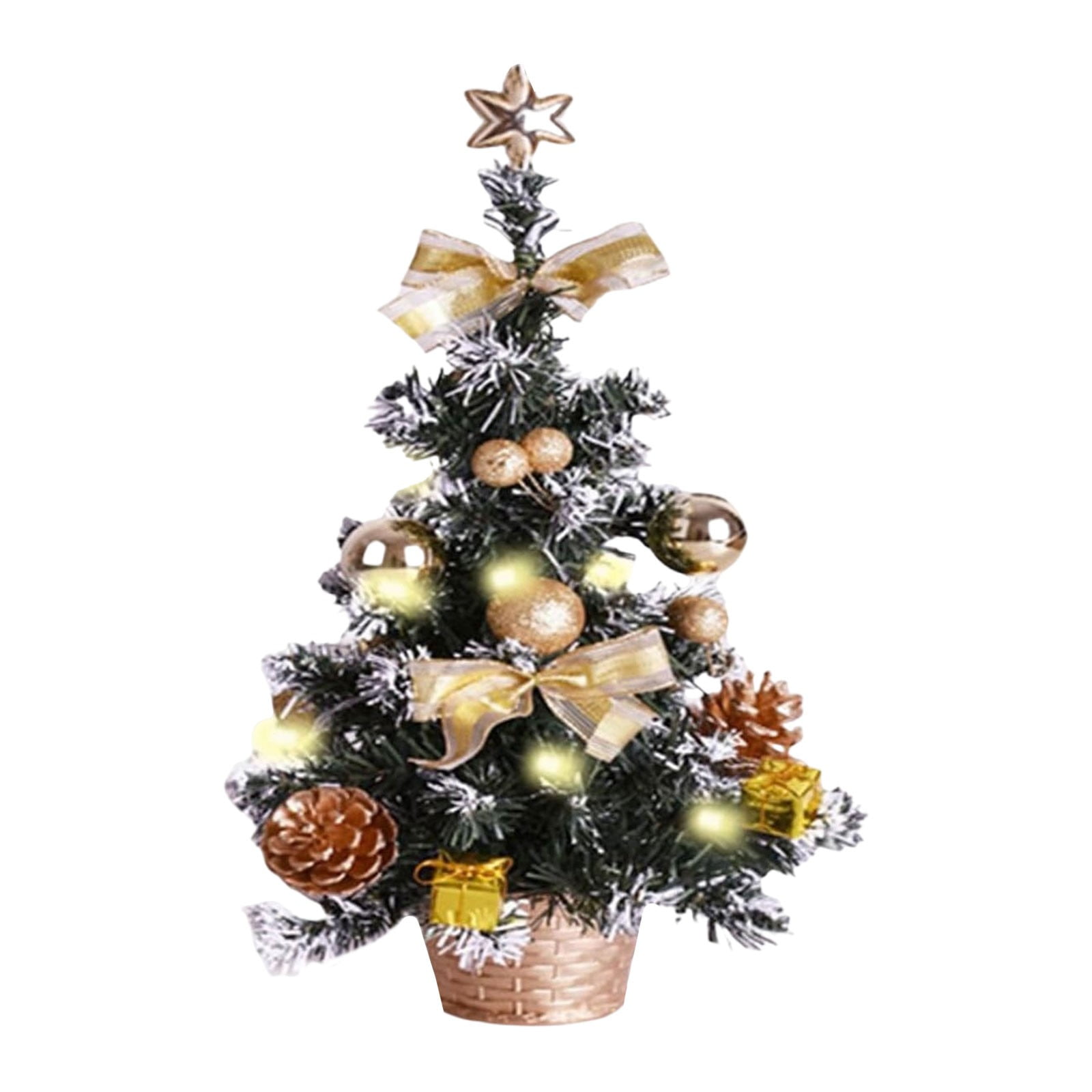 Tabletop Christmas Tree with Lights, 45CM Mini Tabletop Christmas Tree ...