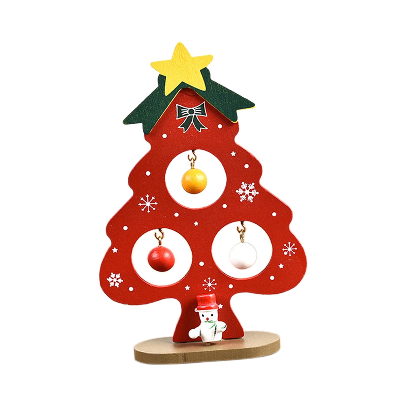 Tabletop Christmas Tree Mini Wood Christmas Tree Crafts Christmas Toy 5 ...