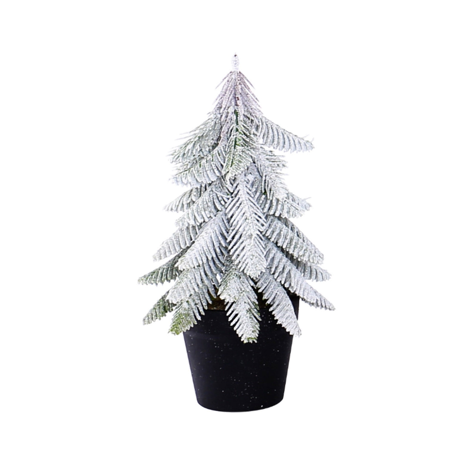 Tabletop Christmas Trees Flocked Mini Tabletop Trees With Wooden Base ...