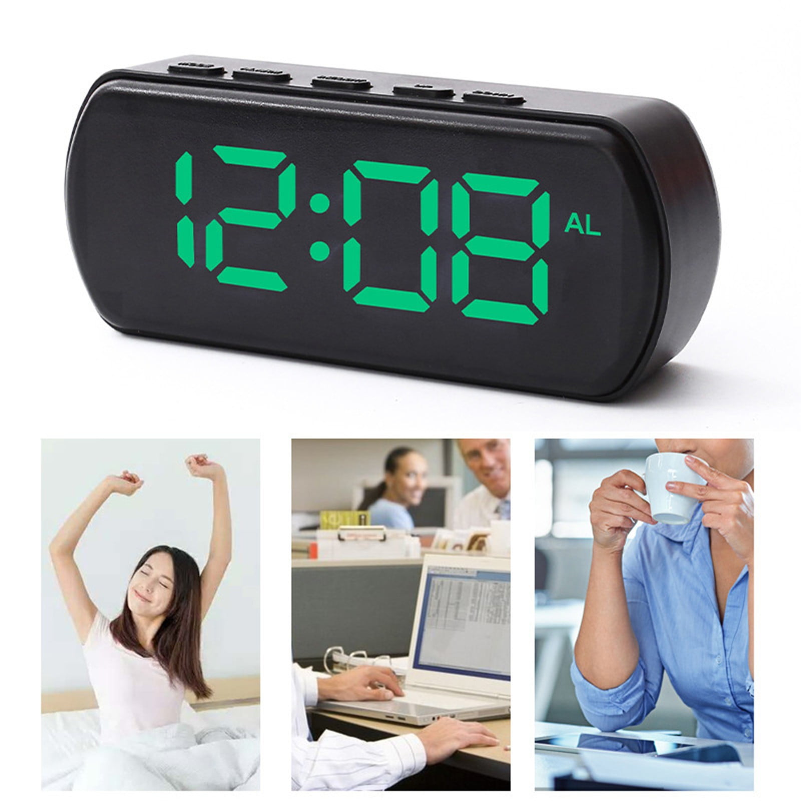 Tabletop Clocks Qwtwty Digital Alarm Clock Simples LED Large Digital ...