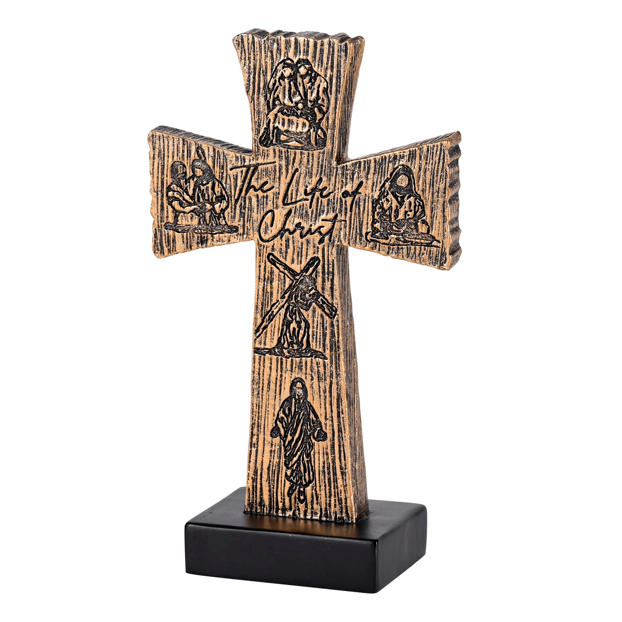 Tabletop Cross The Life Of Christ Resin[ ] - Walmart.com