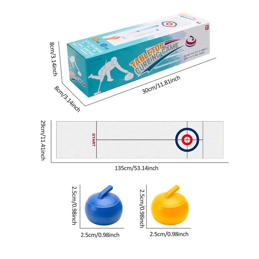 Tabletop Curling Game For Kids Adults & Family Curling Board Game Easy ...