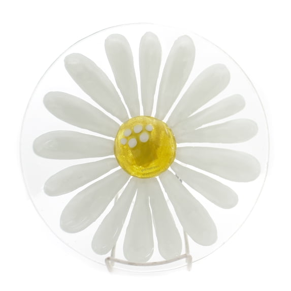 Tabletop Daisy Plate Glass Glass Fusion Lori Siebert 20131117 - Walmart.com