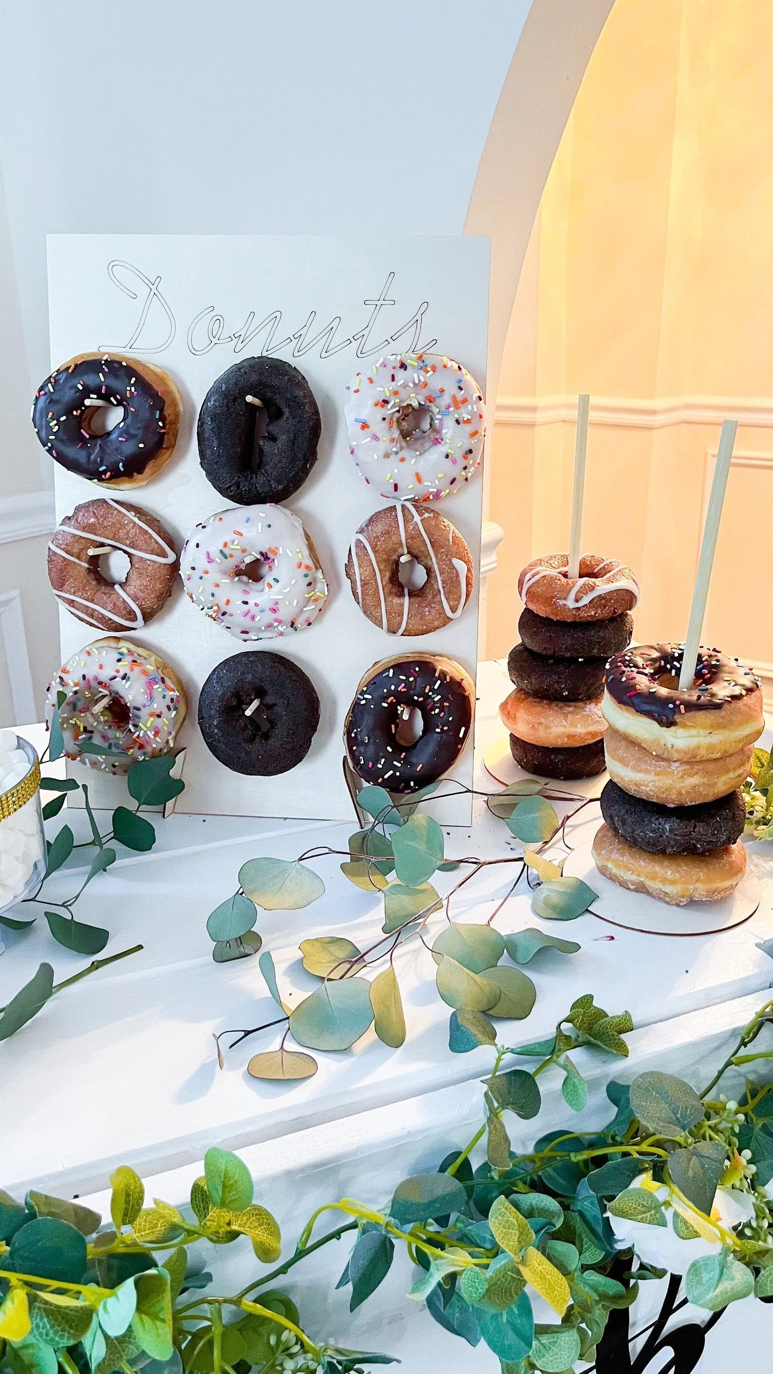 Tabletop Donut Wall for Wedding, Donuts Wall Stand, Donut Holder ...