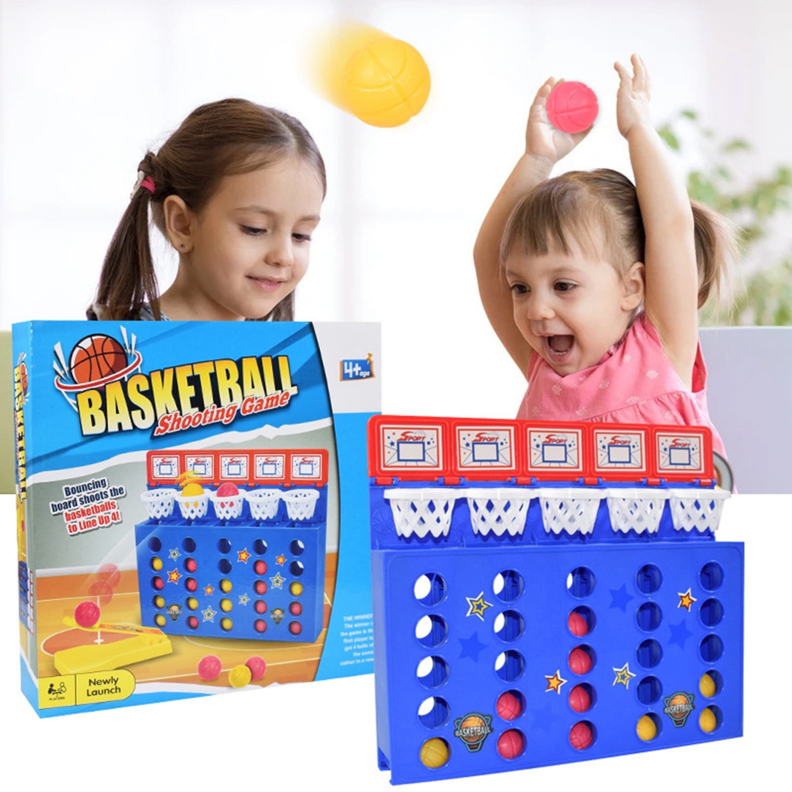 Tabletop Educational Catapult Toy Double Basketball Shooting Game ...
