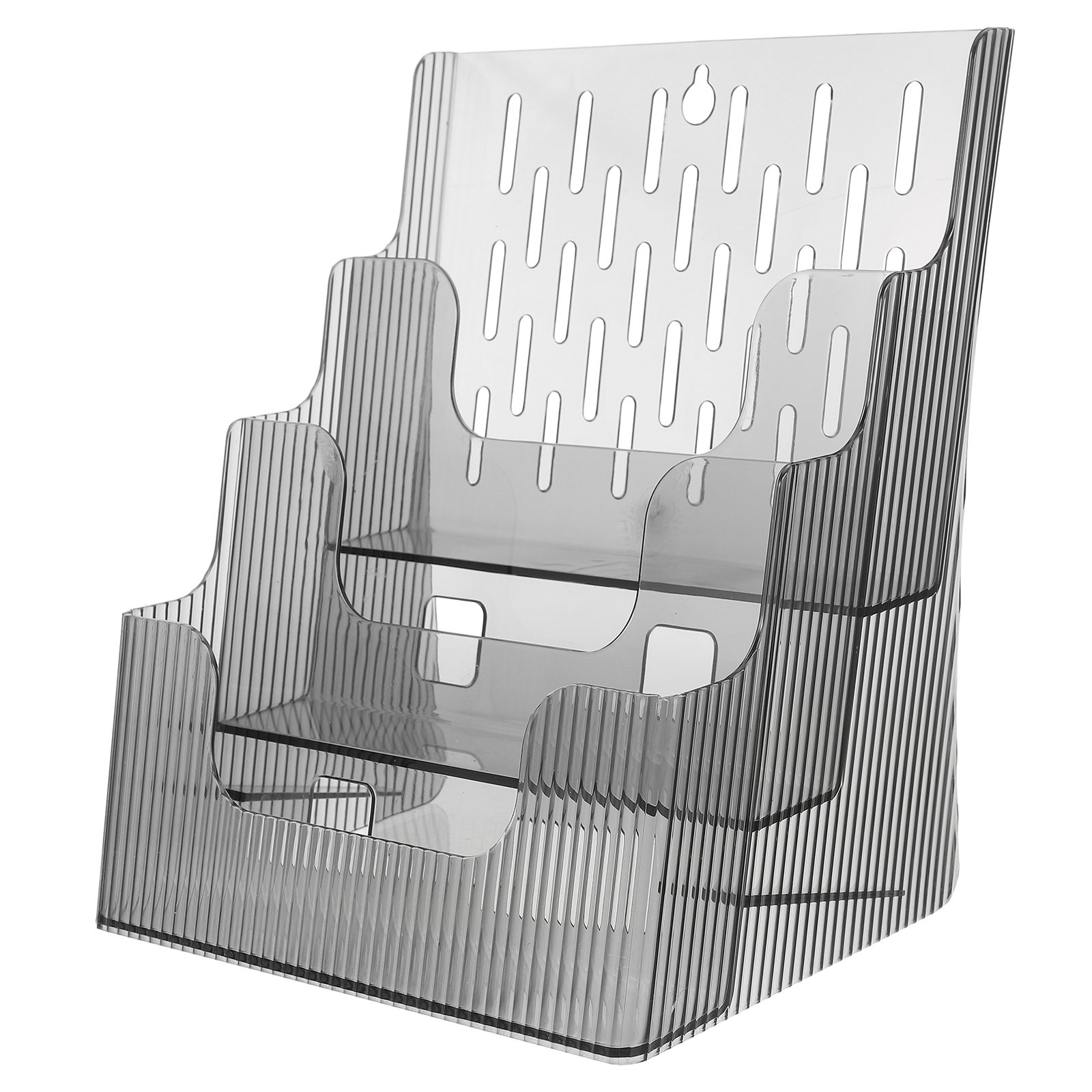 Tabletop File Rack Multi-tier Brochure Rack Clear Pamphlet Holder ...