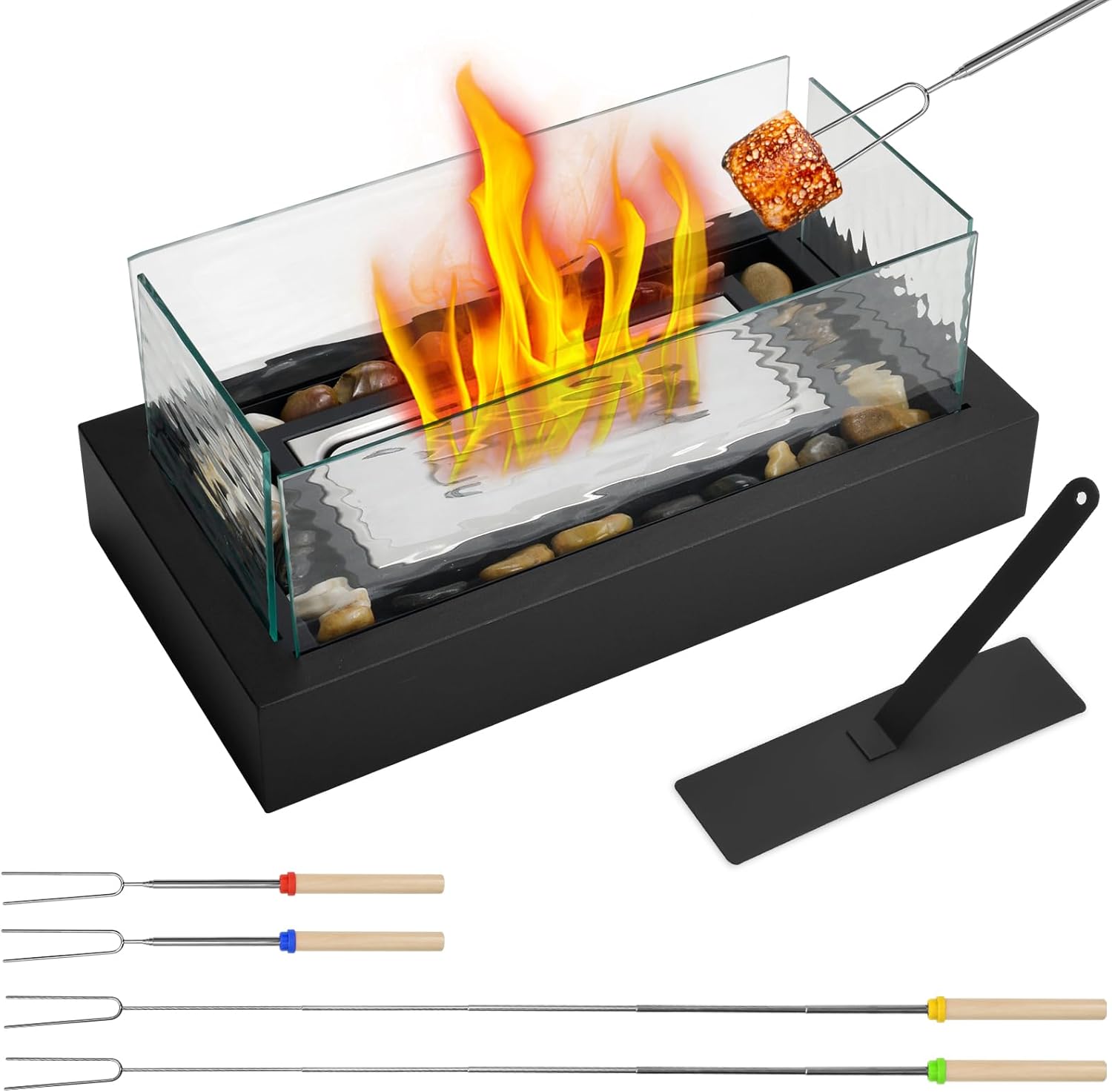 Tabletop Fire Pit, Bioethanol Fuel Smores Maker Tabletop Indoor kit ...