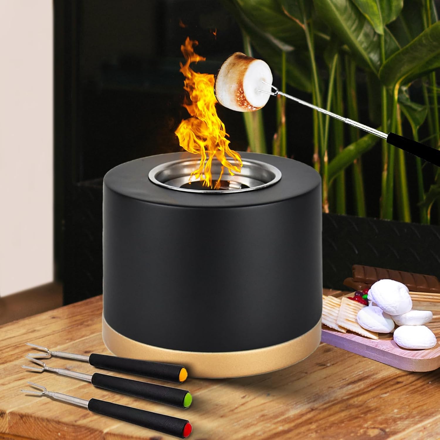 Tabletop Fire Pit Indoor Mini Smores Maker Table Top Firepit Outdoor ...