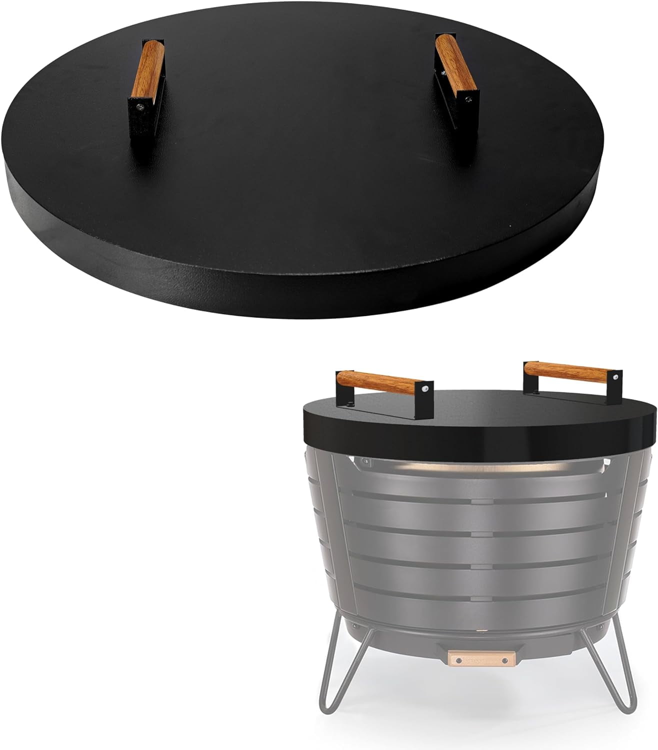 Tabletop Fire Pit Lid 25.5 Inch - Compatible with Fire Pits Inside Up ...