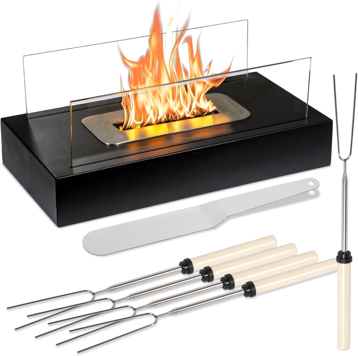 Tabletop Fire Pit – Small Portable Mini Tabletop Fire Pit & Smores ...
