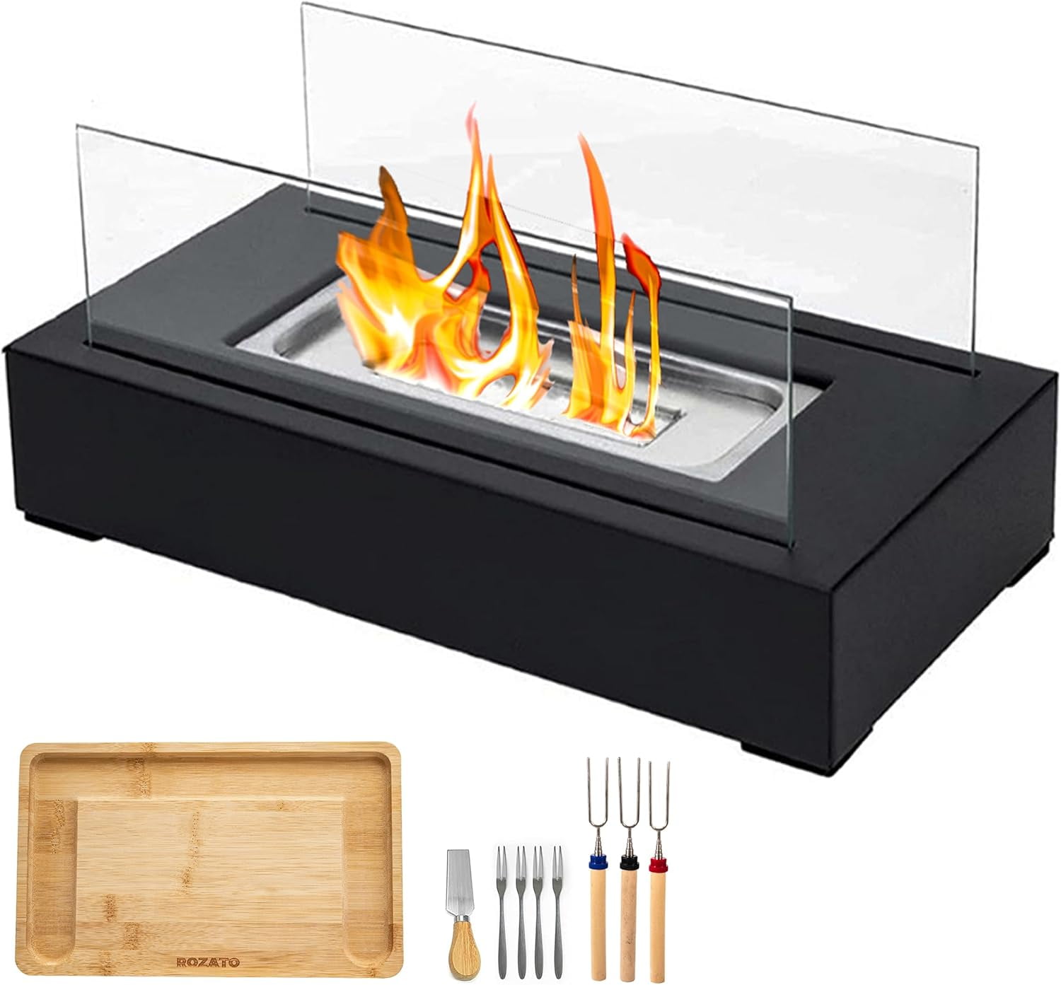 Tabletop Fire Pit with Smores Maker Kit Portable Indoor/Outdoor Mini ...