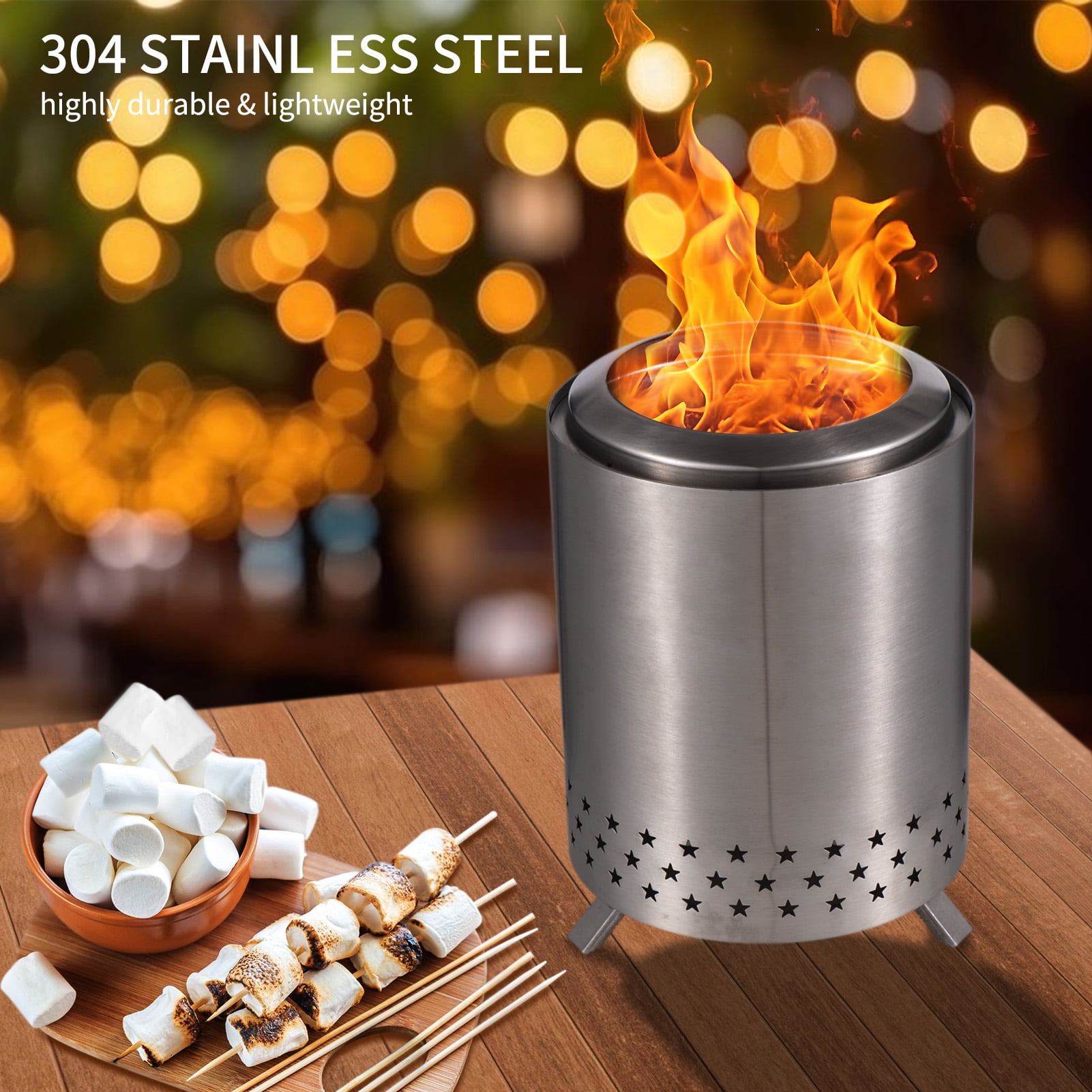 Tabletop Fire Pit with Stand,Fire Pit Fire With Steel Bonfire Fire ...