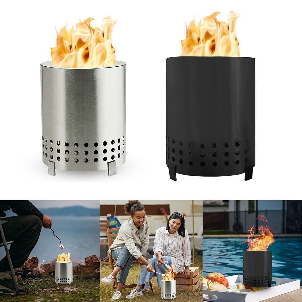 SHANNA Tabletop Fire Pit, Small Collapsible Portable Mini Smokeless ...