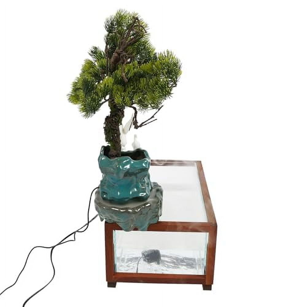 Tabletop Fountain Elegant Indoor Crane Water Fountain w/Fish Tank ...