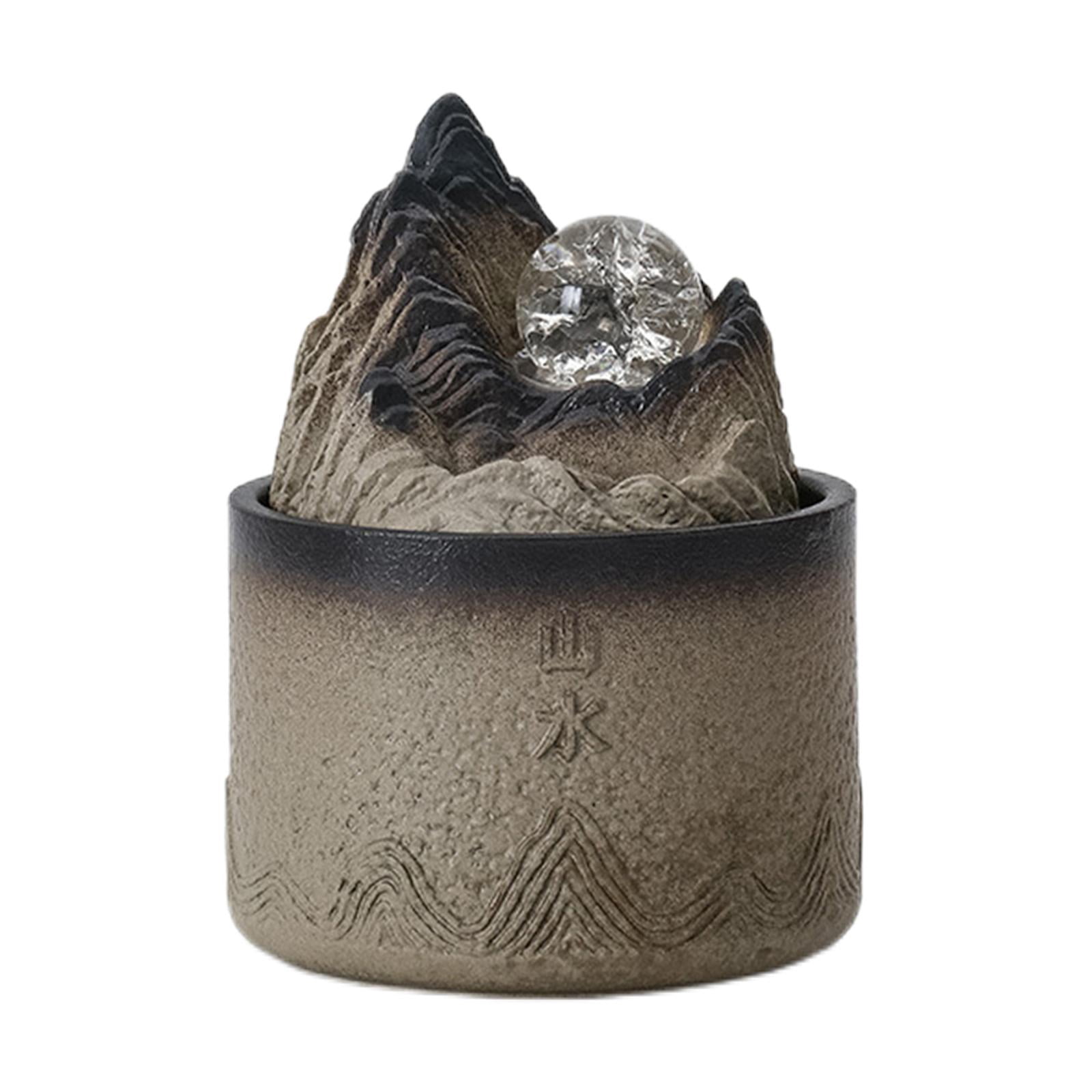 Tabletop Fountain Feature for Desk Garden Decor black gray - Walmart.com