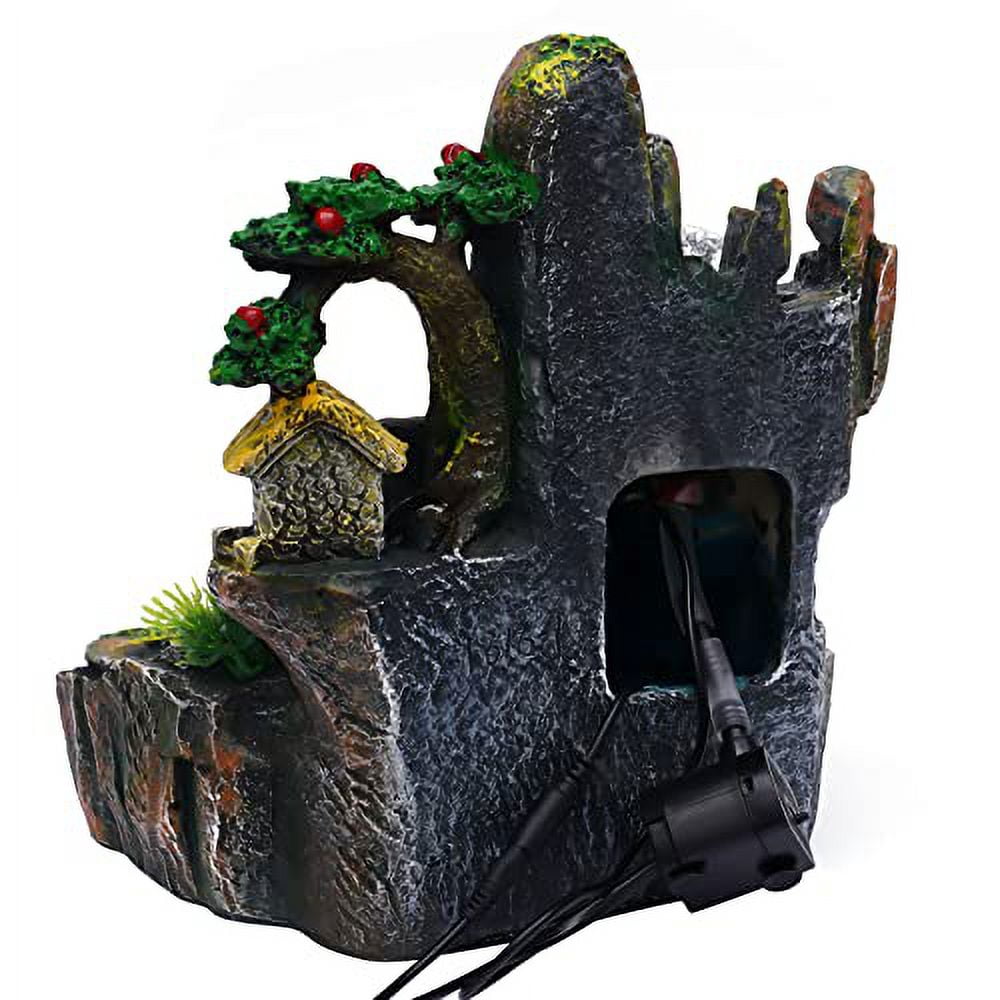 Tabletop Fountain Indoor with LED Lamp Atomization Effect, Small ...