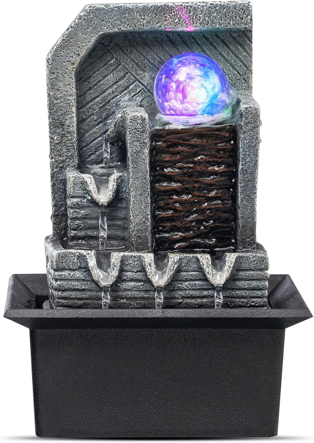 Tabletop Fountain, Indoor Waterfall, LED-Lights Table Style Water ...