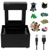 GHOJET Tabletop Fountain Meditation Water Fountain with Light Creative ...