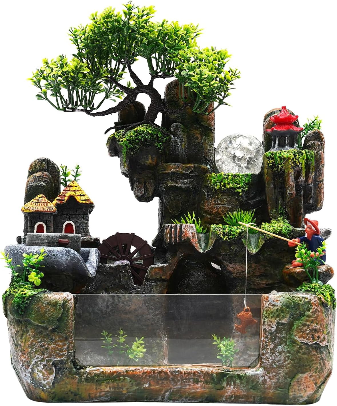 Tabletop Fountain, Mini Silent Indoor Waterfall Fountain Meditation ...