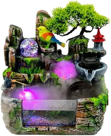 Tabletop Fountain Rockery Waterfall Fountain Indoor Relaxation Desktop ...