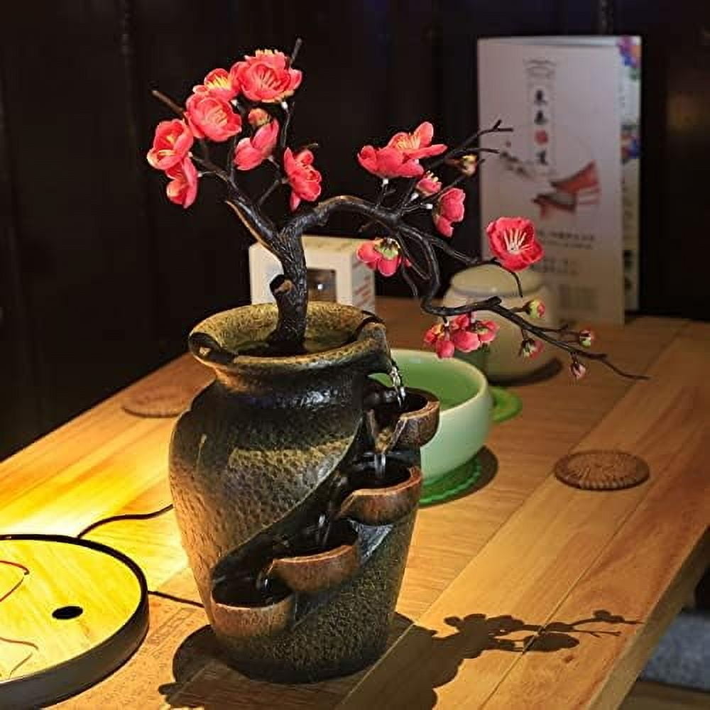 Tabletop Fountains Indoor Water Fountains Flower Vase Fountain with ...