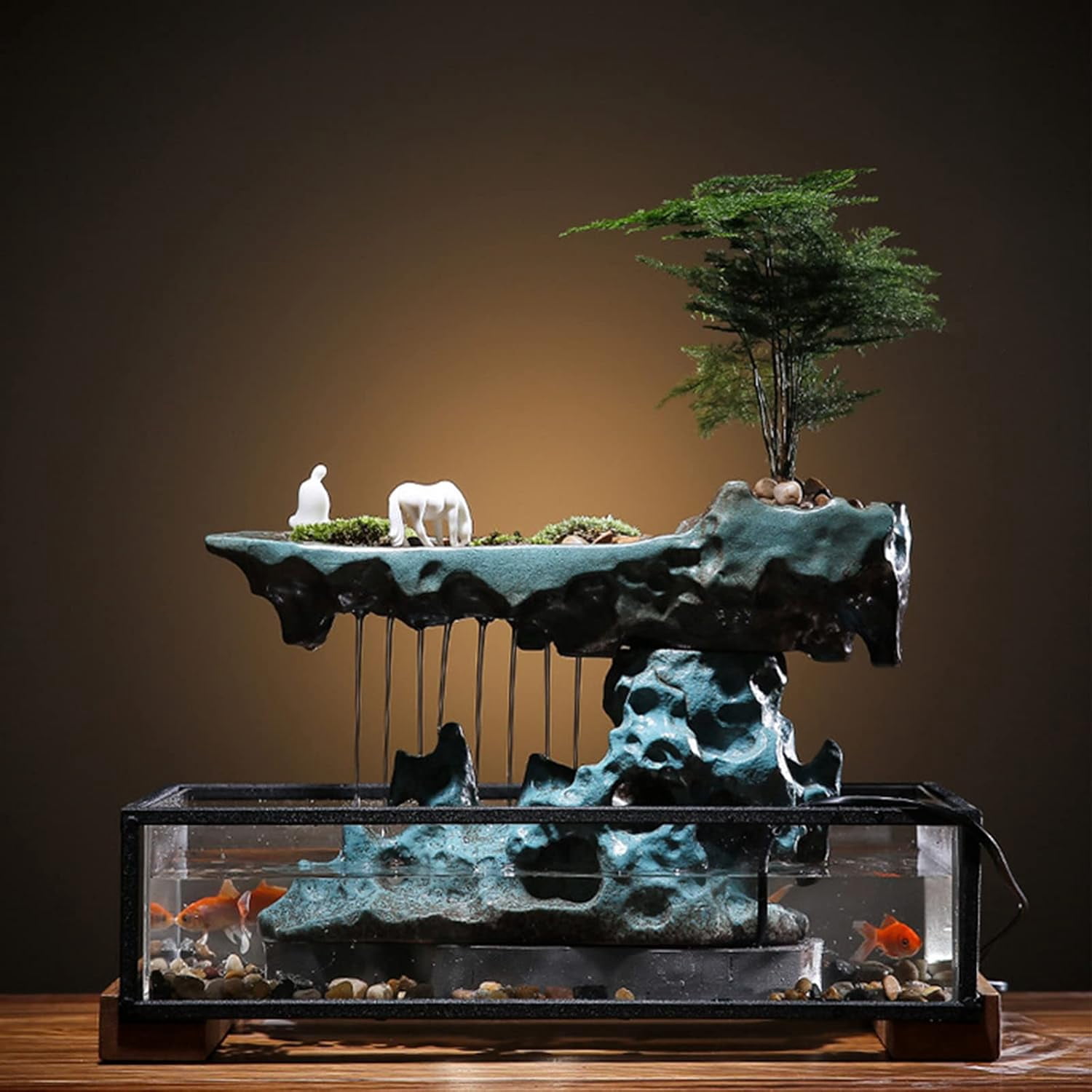 Tabletop Fountains - Relaxation Water Feature with Statue Ornament ...
