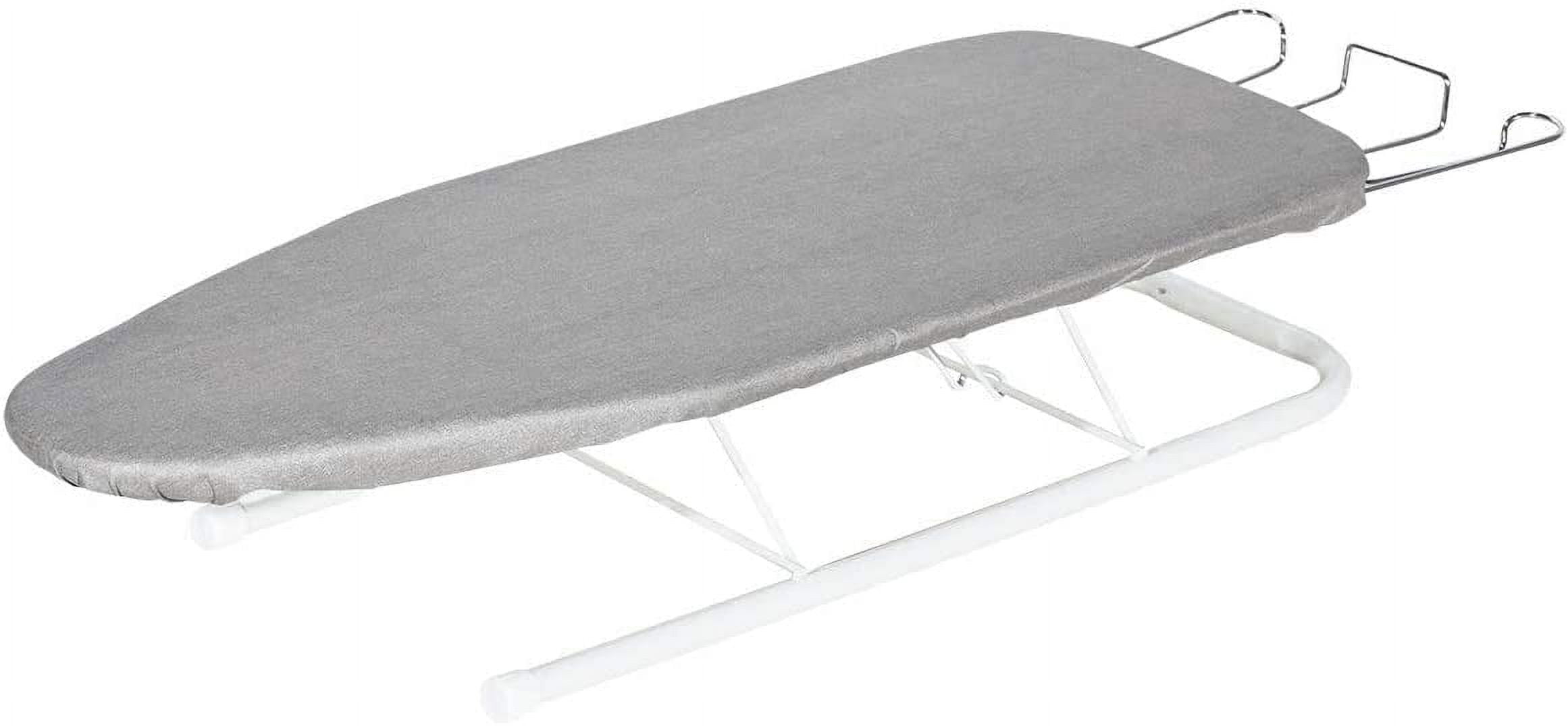 Tabletop Ironing Board with Iron Rest, All-Iron Frame & Silver Metallic ...