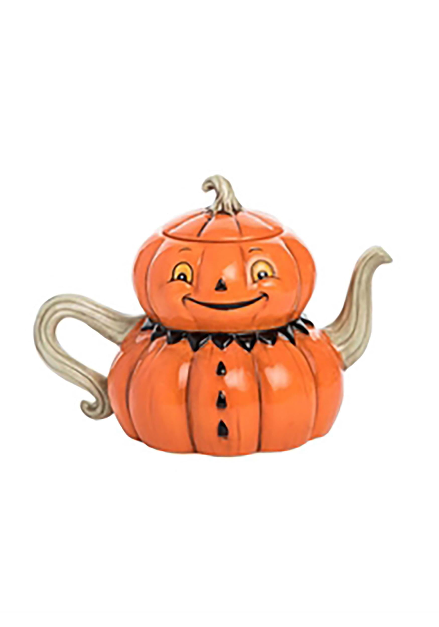 Transpac Tabletop Jack-O-Lantern Tea Pot, Ceramic Pumpkin, Johanna ...