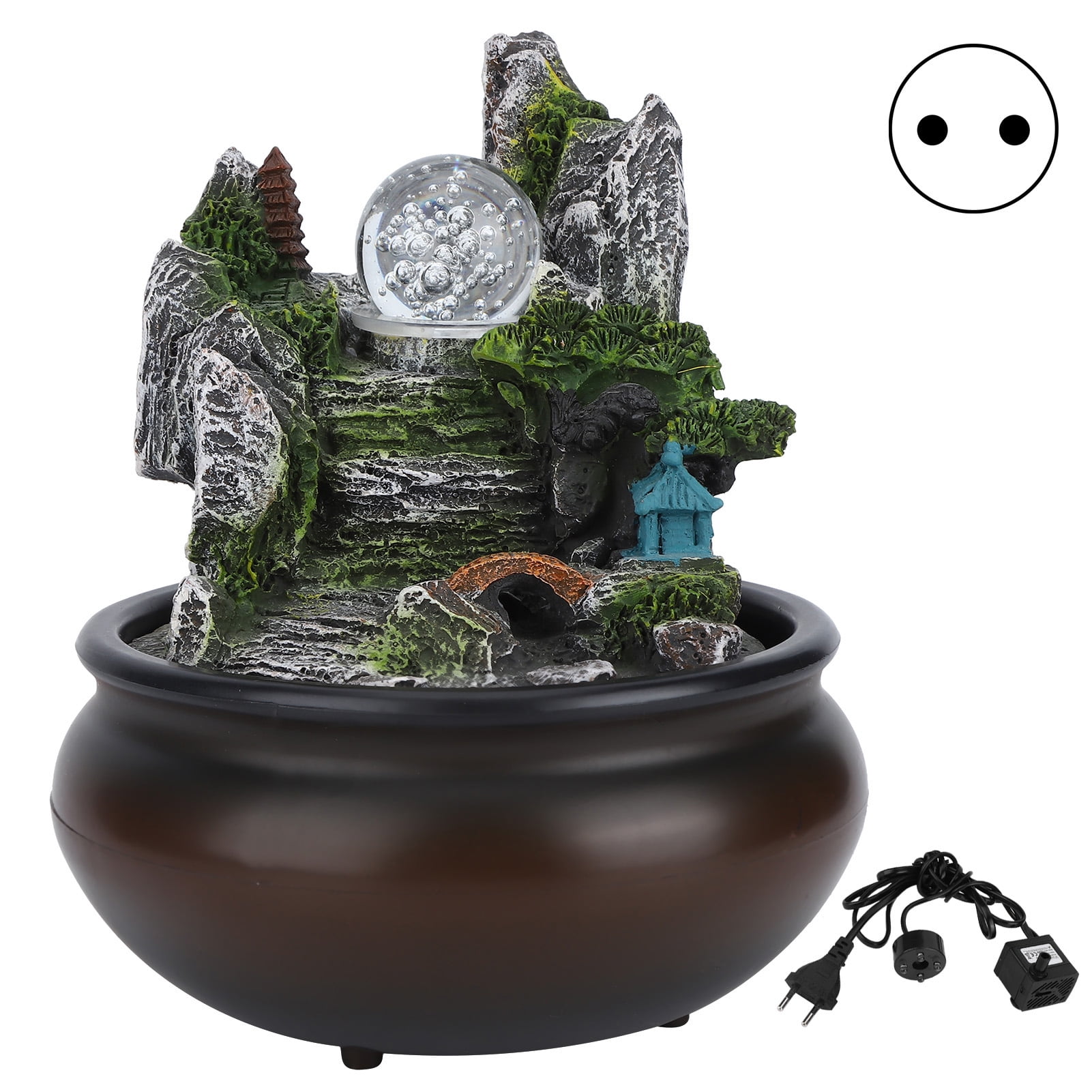 Tabletop LED Fountain Decoration With Crystal Ball Indoor Resin ...