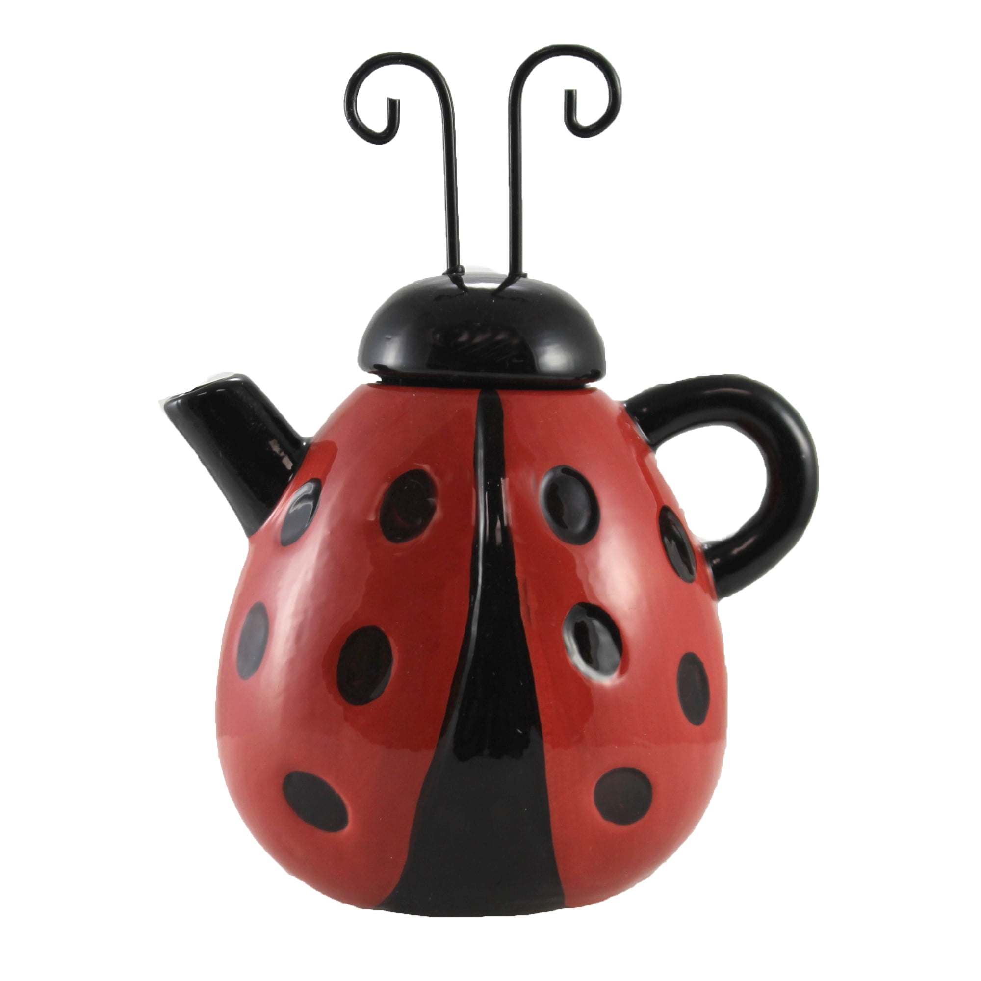 Tabletop Lucky Ladybug Teapot Ceramic Red Black Antenna 108177 ...
