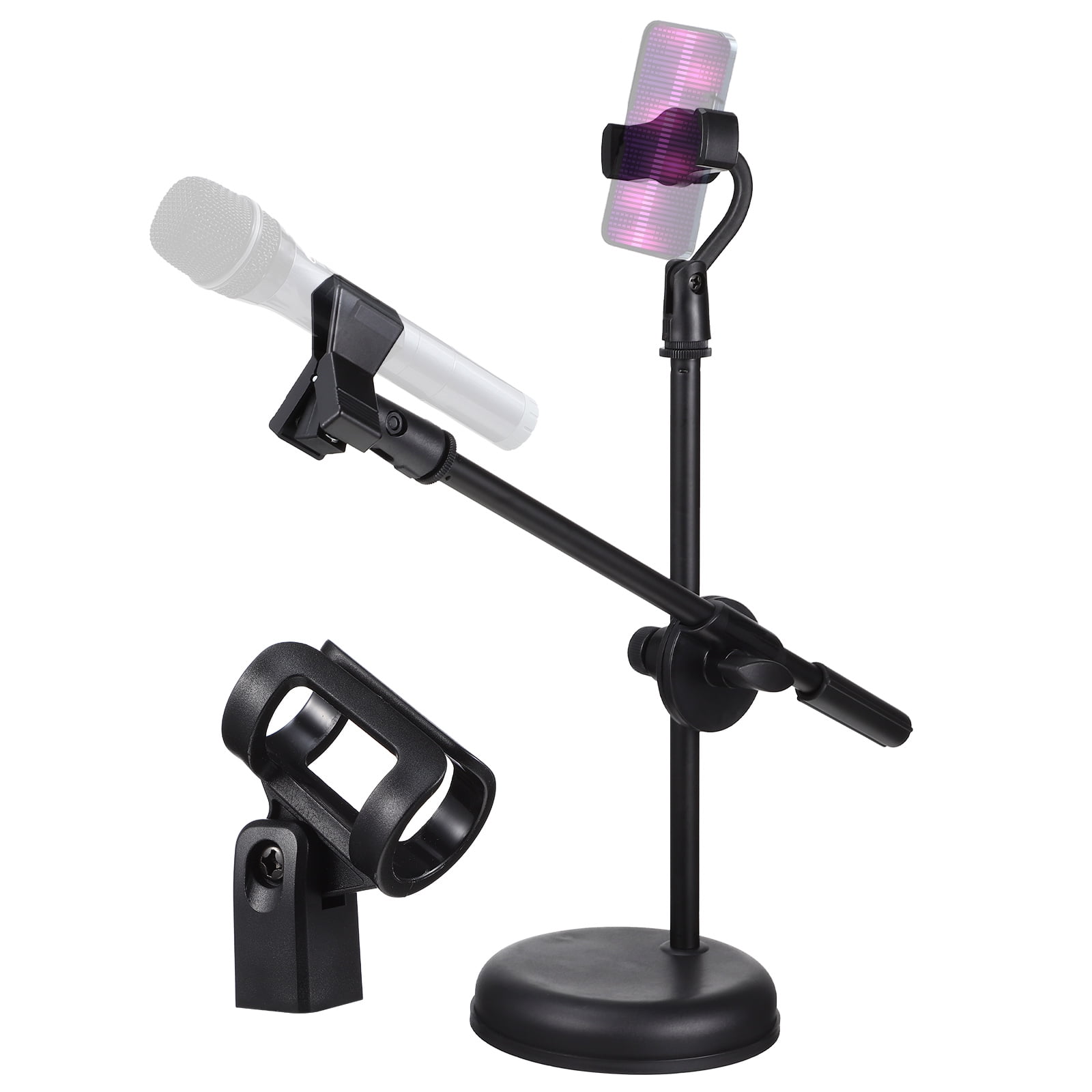 Tabletop Mic Stand with Pholder Adjustable Microphone Desktop Stands ...