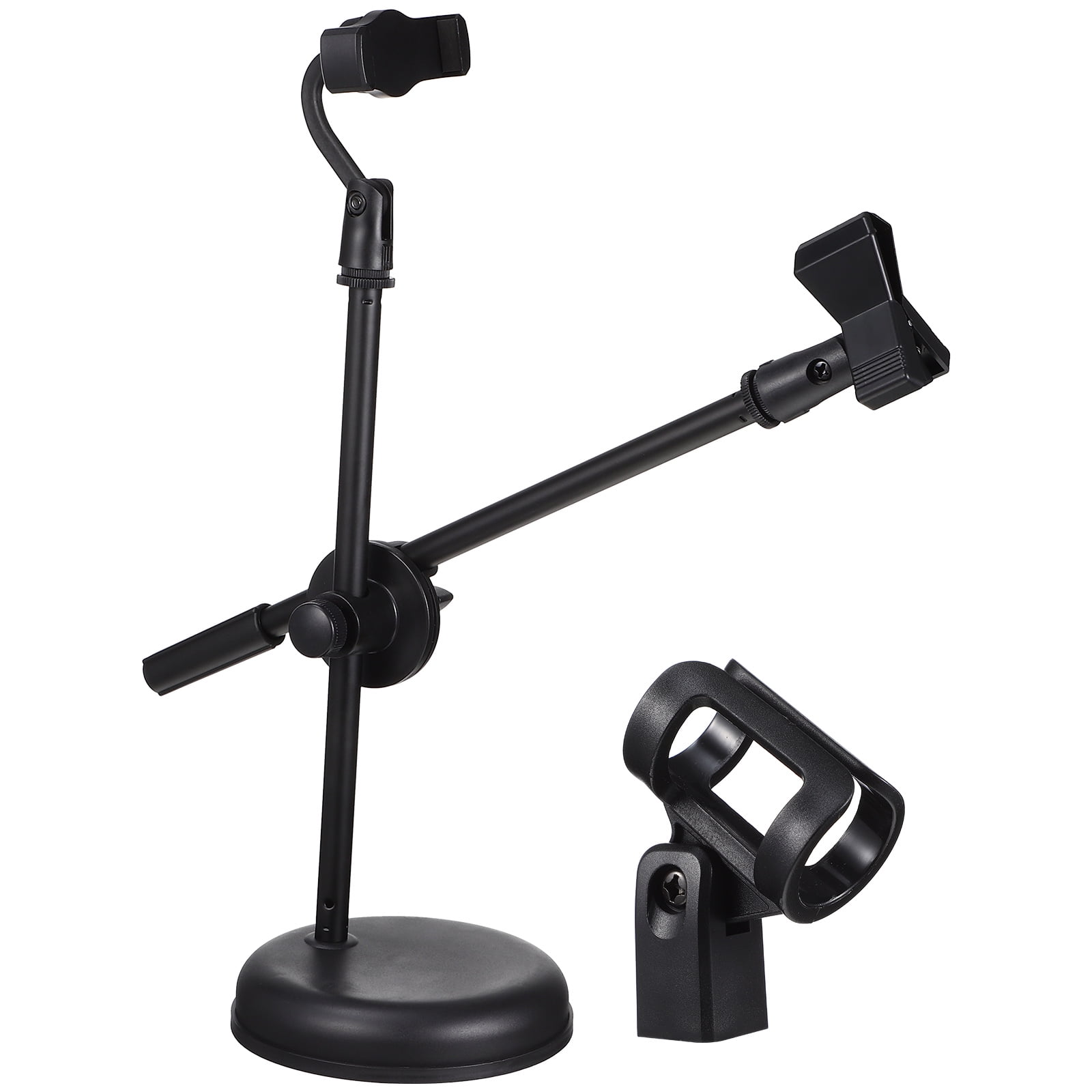 Tabletop Mic Stand with Pholder Universal Mount Desk Stands Cell Phone ...