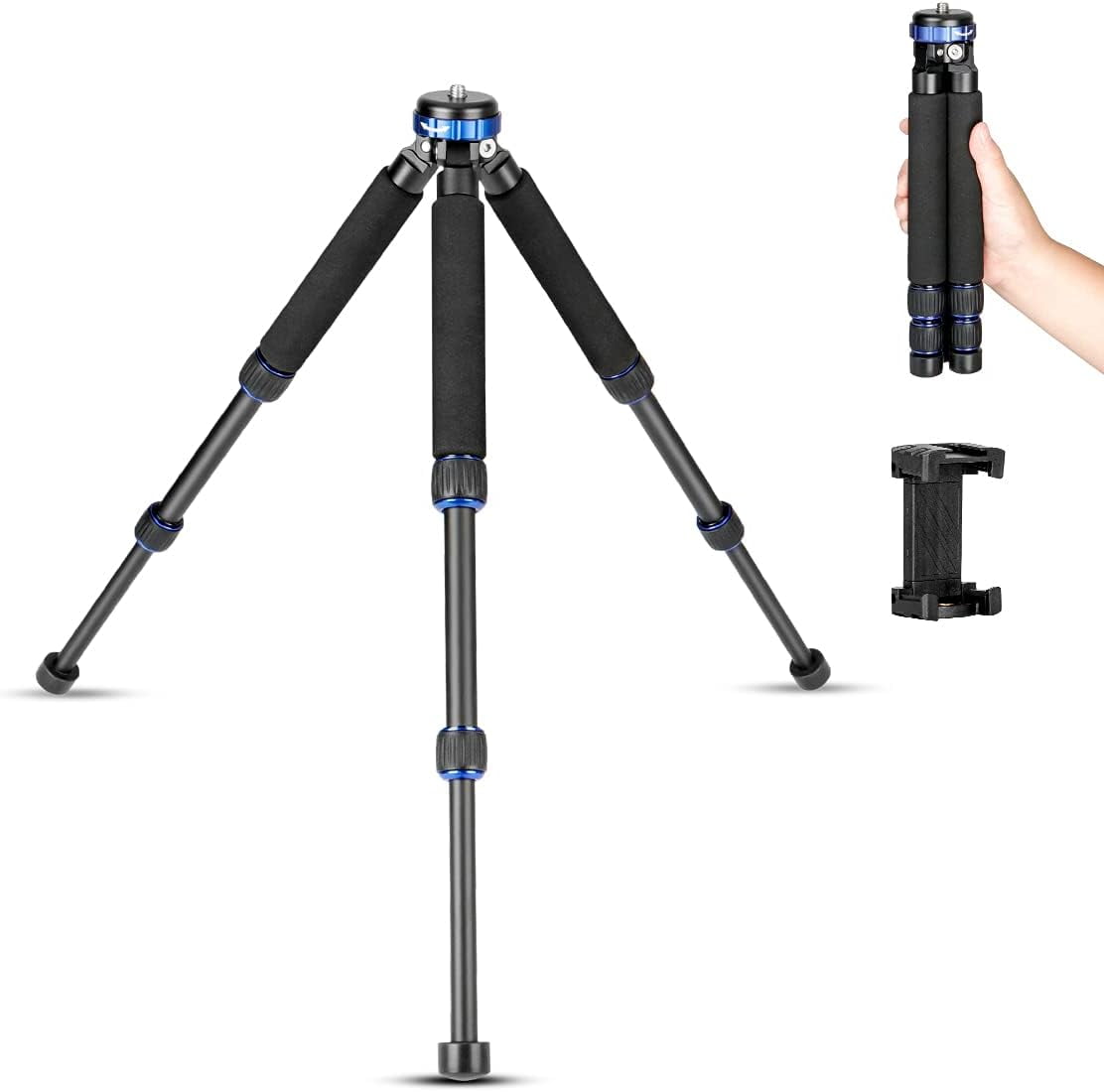 Tabletop Mini Tripod, Travel Portable Tripod with 1/4 and 3/8 Screw ...